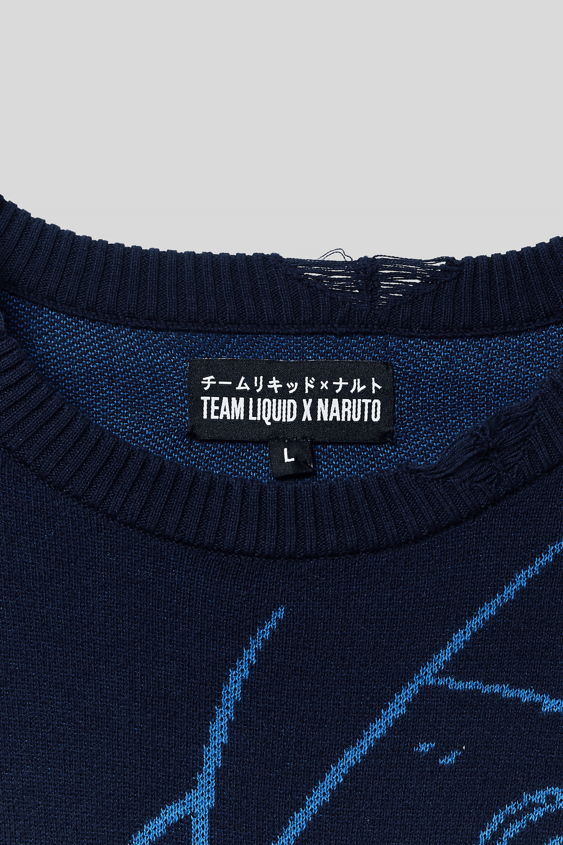 NARUTO 20Y SASUKE DISTRESSED KNIT SWEATER – Team Liquid Europe